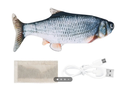 Flopping Fish Cat Toy, Flopping Fish Moving Fish Plush Toy with Light ...