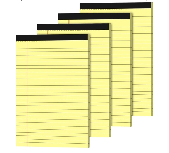 4 Pack Yellow Legal Pads 6x9 Small Notepads, Both Sides Lined, 29 Lines ...