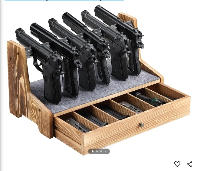 Pistol Rack, Pine Wood Gun Rack, Pistol Rack for Gun Safe, 6 Pistol ...