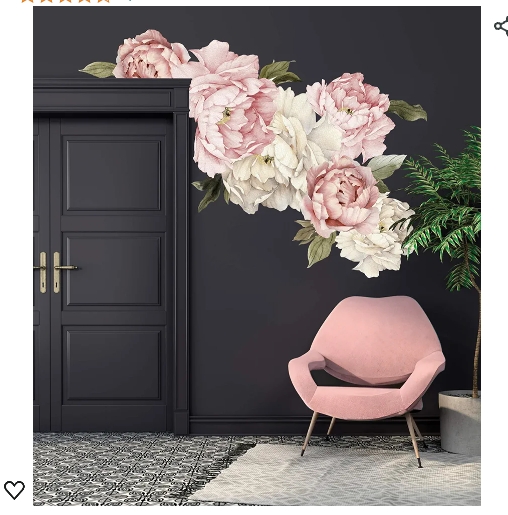 Murwall Floral Peonies Wall Decal, Peony Bouquet Flowers Removable Peel ... Murwall Floral Peonies Wall Decal, Peony Bouquet Flowers Removable Peel ...
