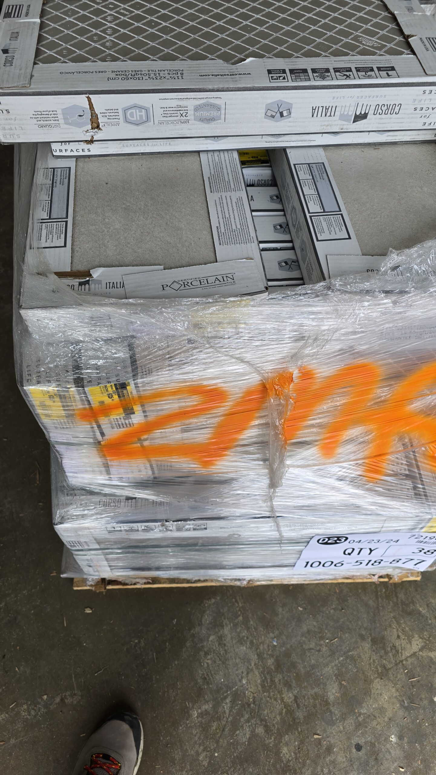 520 SQFT Alpe Ivory 12 in. x 24 in. Quartzite Stone Look Porcelain ...