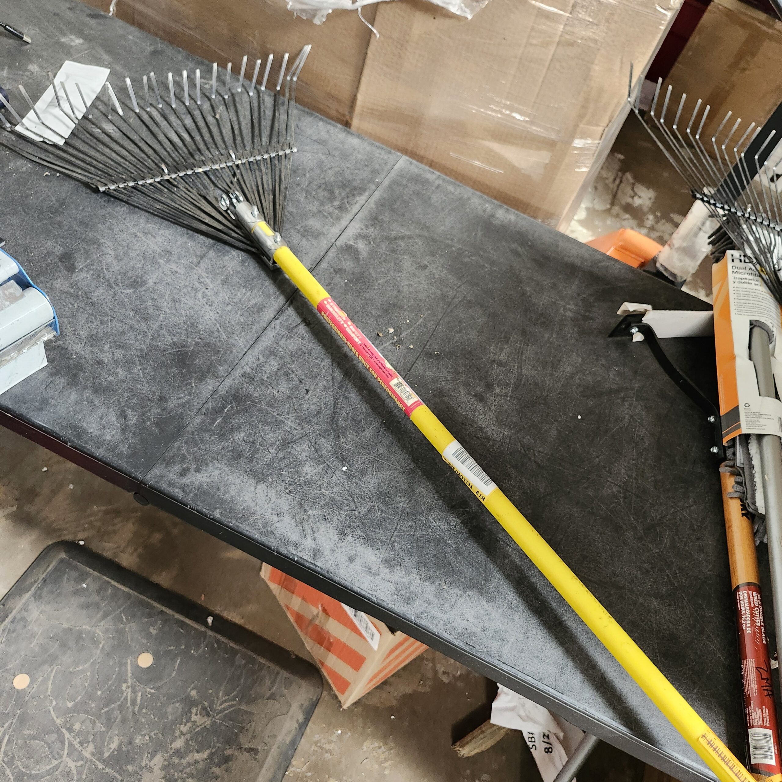 Nupla Heavy-Duty 54 in. 24-Tine Leaf Rake with Classic Fiberglass ...