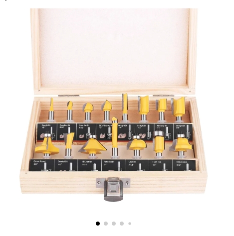 KOWOOD Router Bits Set of 15 Pieces 1/4 Inch Woodwork Tools for ...
