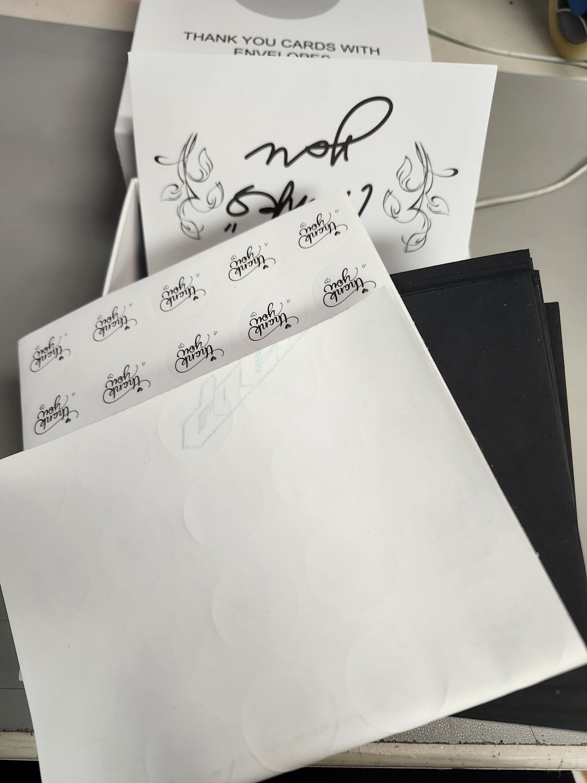 AZAZA Black Thank You Cards with Envelopes 4x6 inch, Bulk 100 Pack ...