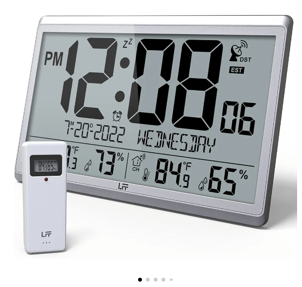 LFF Atomic Clock/Never Needs Setting, Digital Wall Clock with Indoor ... LFF Atomic Clock/Never Needs Setting, Digital Wall Clock with Indoor ...