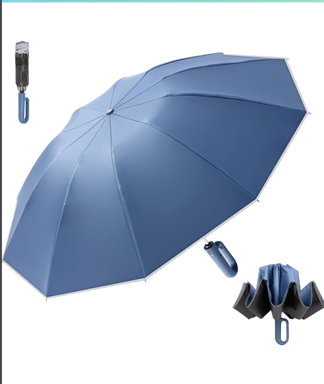 Inverted Automatic Umbrella with Carabiner Handle well built Large ...