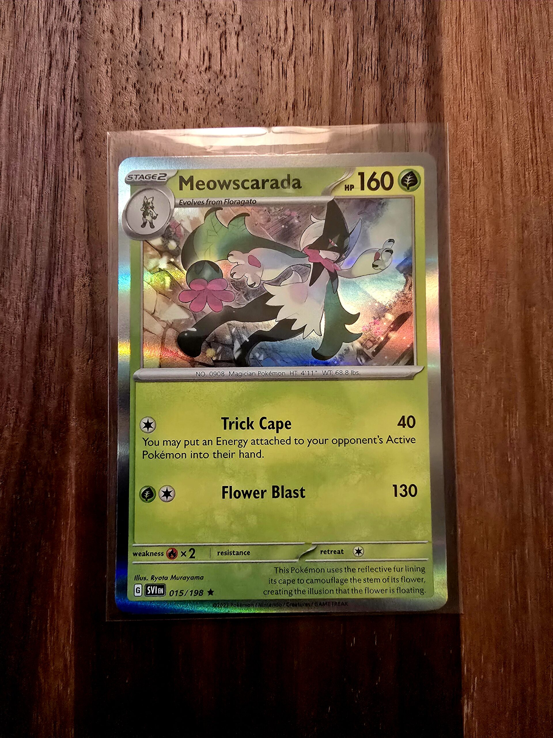 Pokémon TCG Scarlet & Violet Holographic Meowscrada 015/198 NM - EZ Auction