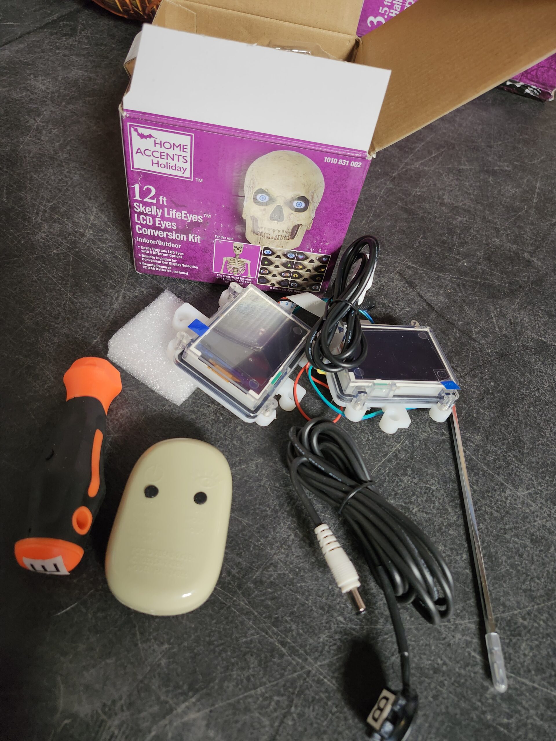 Home Accents Holiday 12 ft. Skelly LifeEyes LCD Eyes Conversion Kit, 8 ...