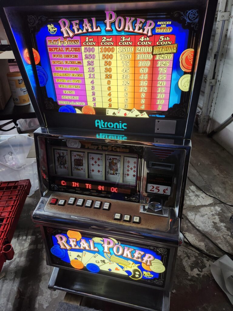 VINTAGE SLOT MACHINE REAL POKER (ATRONIC 1995) - EZ Auction