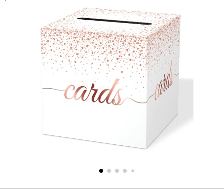 Rose Gold Cards Box, Cards Receiving Box For Birthday, Wedding, Bridal ...