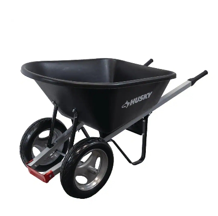 Husky 6 cu. ft. Poly Dual FF Wheelbarrow - EZ Auction