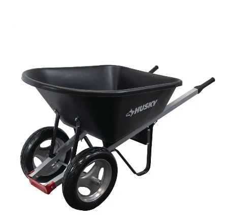 Husky 6 cu. ft. Poly Dual FF Wheelbarrow - EZ Auction