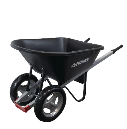 Husky 6 cu. ft. Poly Dual FF Wheelbarrow - EZ Auction