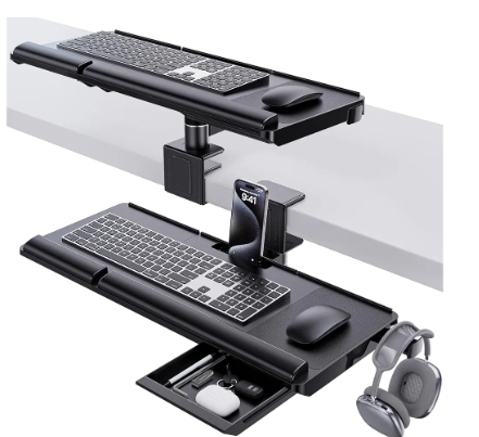 Klearlook Keyboard Tray Under Desk&Above Desk - Adjustable Ergonomic ...