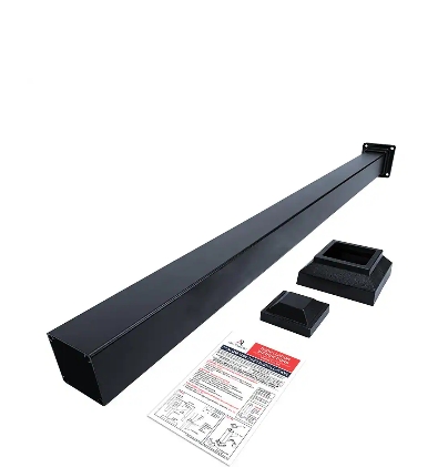 Aria Railing 3 in. x 3 in. x 42 in. Black Powder Coated Aluminum Deck ...