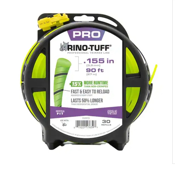"Rino-Tuff Universal Fit 0.155 in. x 90 ft. Pro Twisted Line for Gas ...