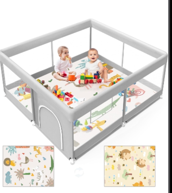 Baby Playpen with Mat, 50x50 Inch Playpen with Mat Waterproof for ...