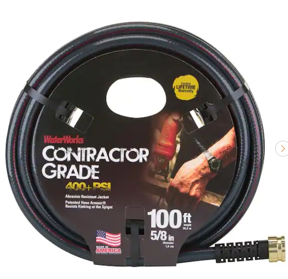 "WATERWORKS 5/8 in. x 100 ft. Heavy Duty Contractor Water Hose" - EZ ...