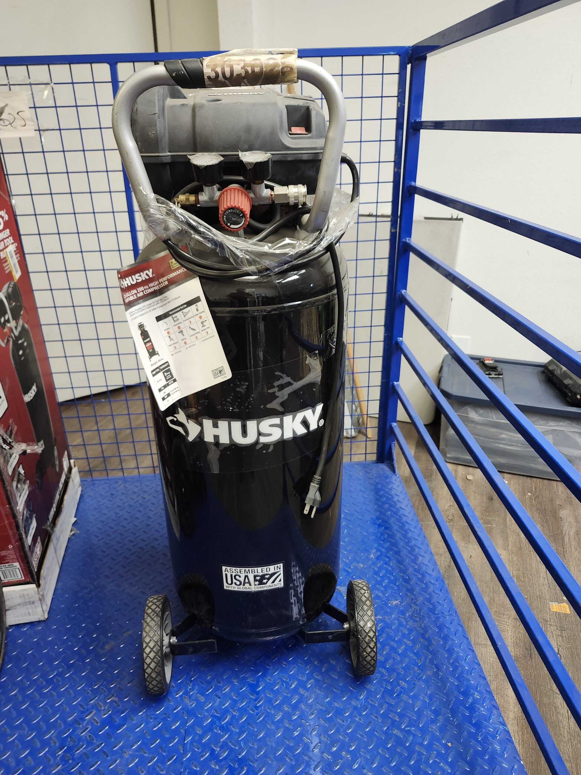 Husky 20 Gal. 200 PSI Oil Free Portable Vertical Electric Air ...
