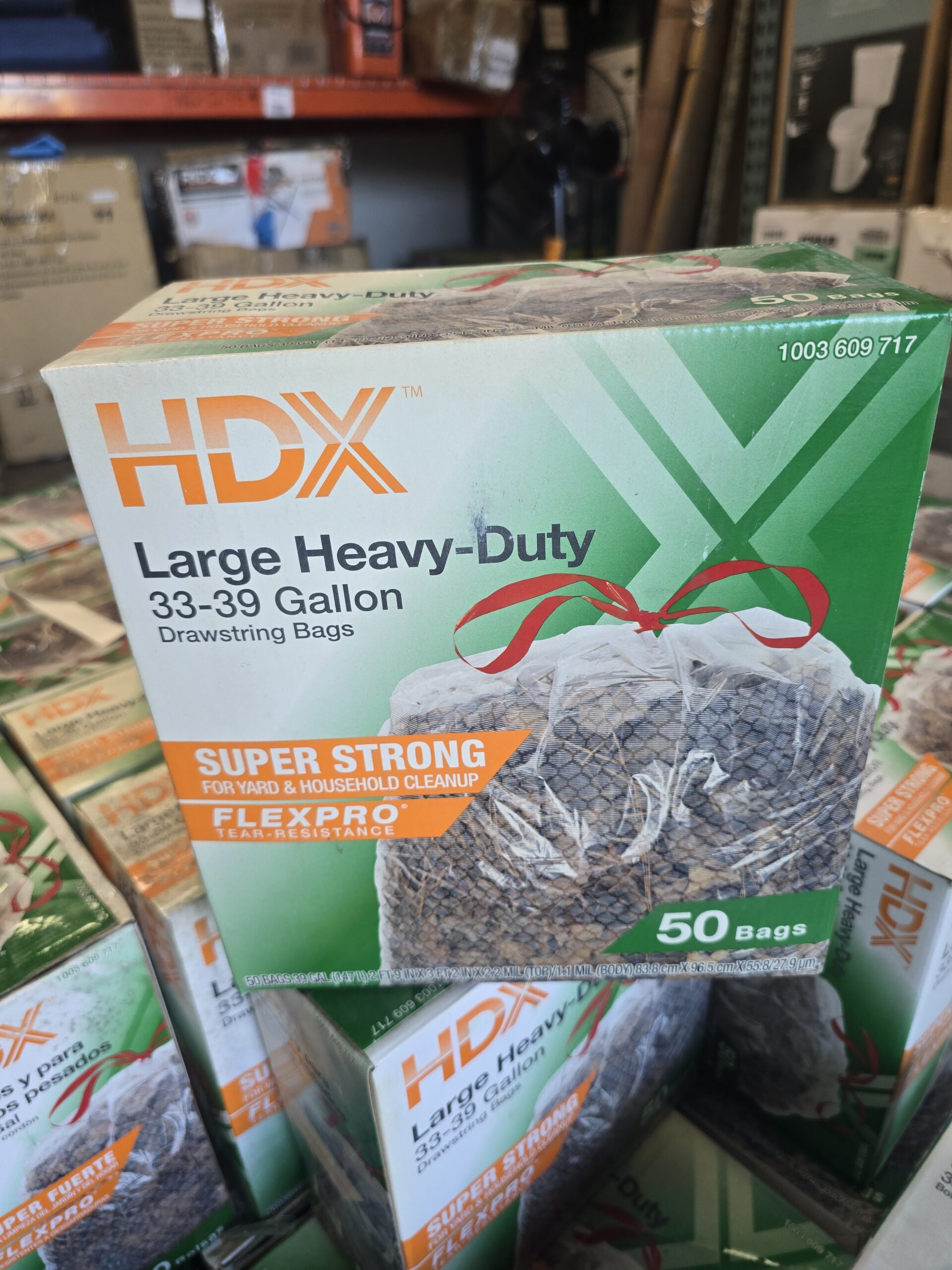 HDX 39 Gallon Clear Flex Drawstring Outdoor Trash Bags (50-Count ...