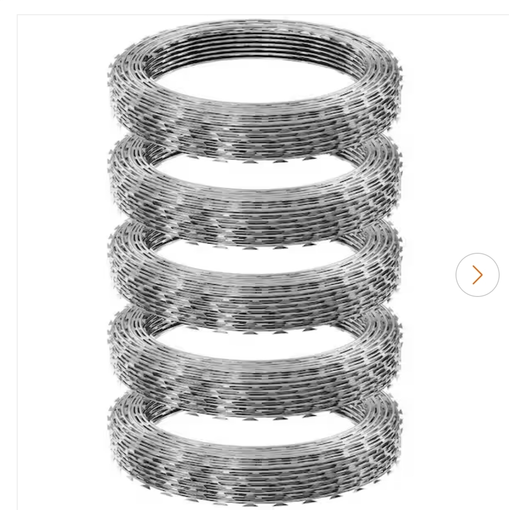 VEVOR Razor Wires, 246 ft. Razor Barbed Wire, 5 Rolls Razor Wire ...