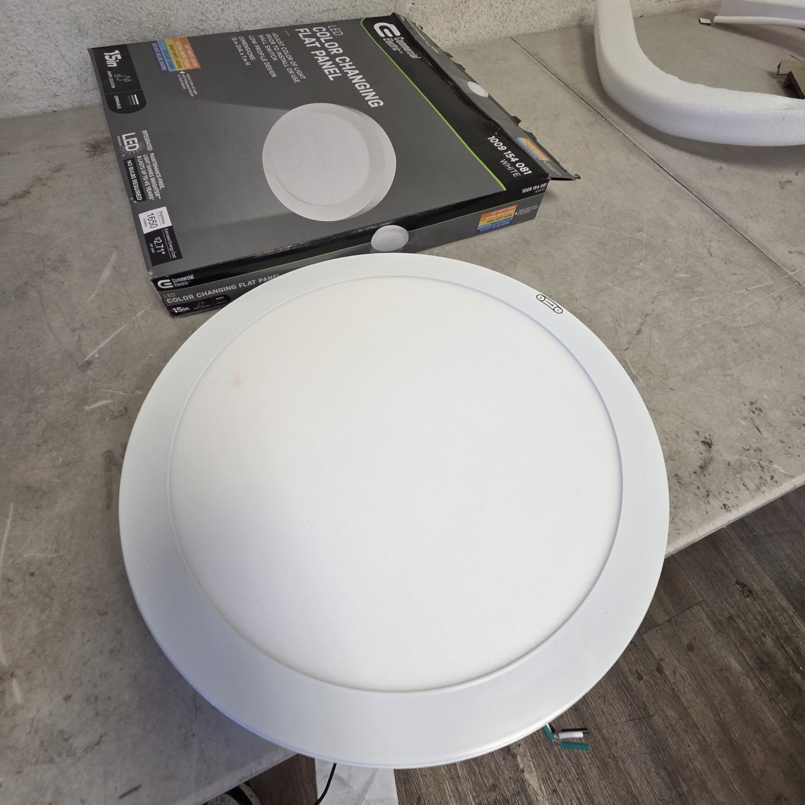 Commercial Electric 15 in. 22.5-Watt Dimmable White Integrated LED 1650 ...