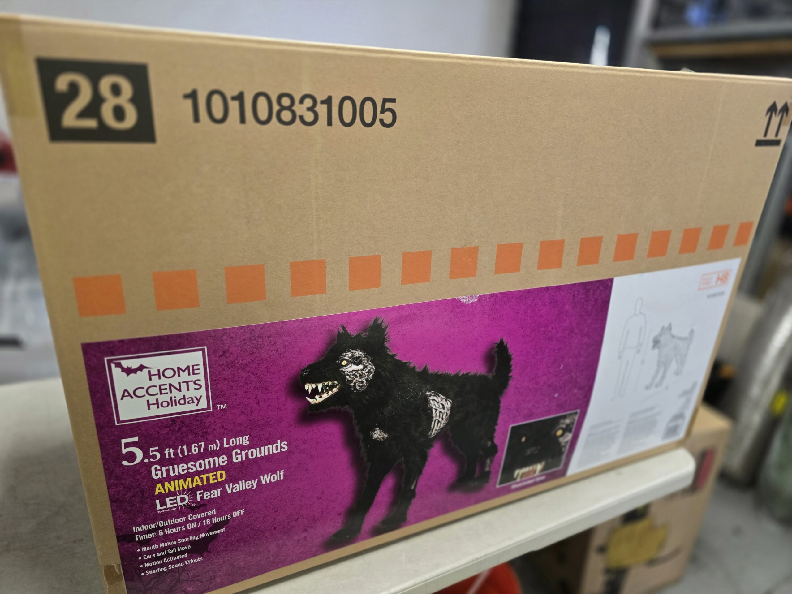 5.5FT Animated LED Fear Valley Wolf Halloween Holiday Prop Animatronic ...