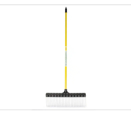 "THE GROUNDSKEEPER II 55 in. Fiberglass Handle Steel Rake" - EZ Auction