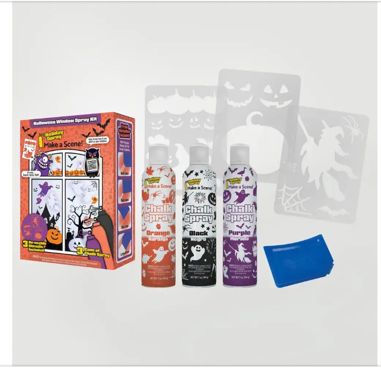 "HOLIDAY SPRAY Halloween Chalk Spray Kit Window Decor" - EZ Auction
