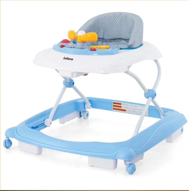 INFANS Foldable Baby Walker, 3 in 1 Toddler Walker Leaning-Seated Walk ...