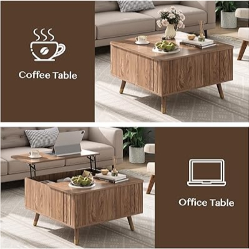 **NEW*REFERENCE PHOTO*32" Square Lift Top Coffee Table with Storage,Mid ...