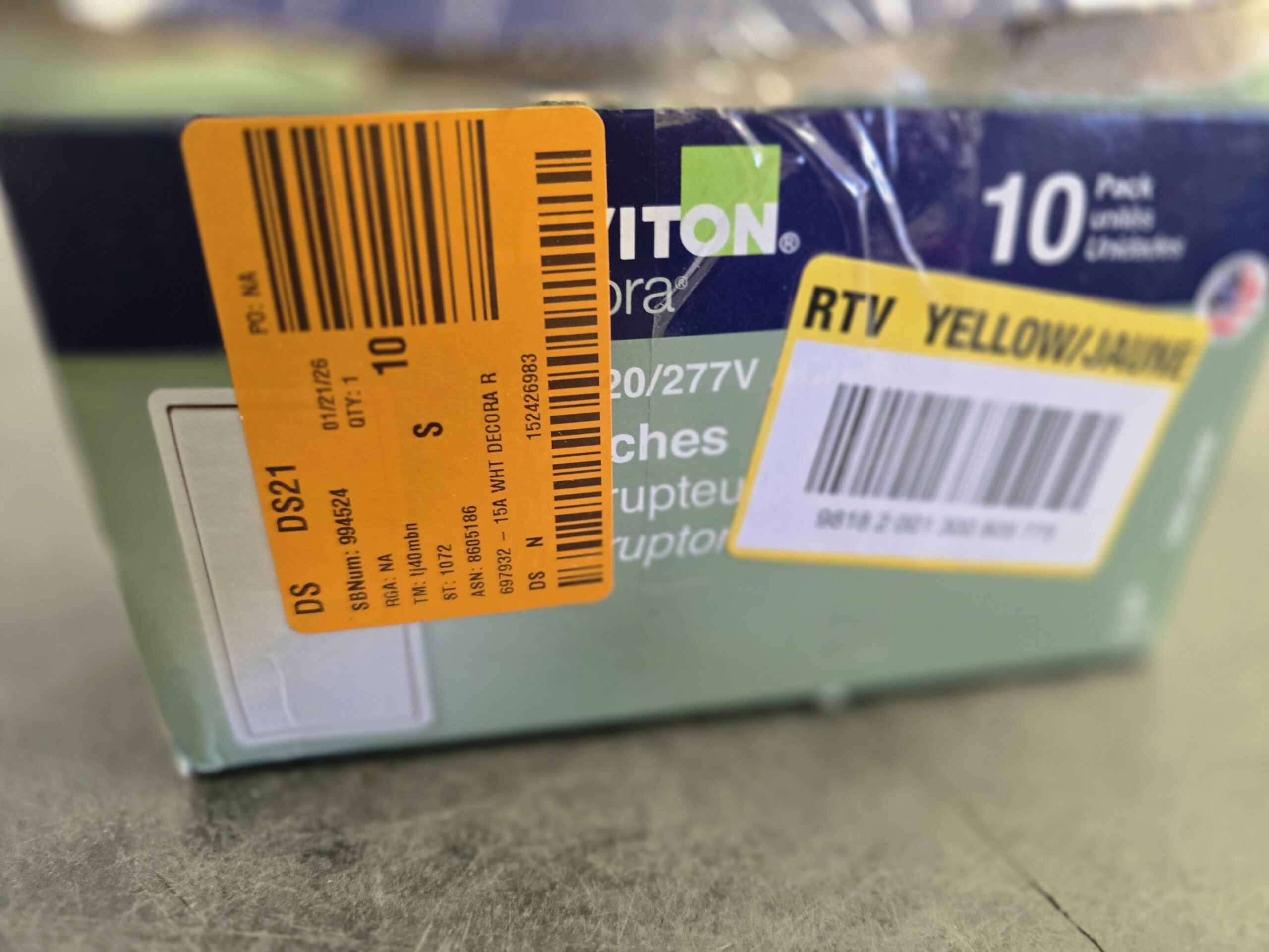 "**NEW** Leviton Decora 15 Amp Single Pole Rocker AC Quiet Light Switch ...