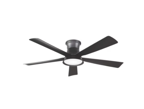 HAMPTON BAY Hawkspur 52" Matte Black Indoor/Outdoor Ceiling Fan with ...