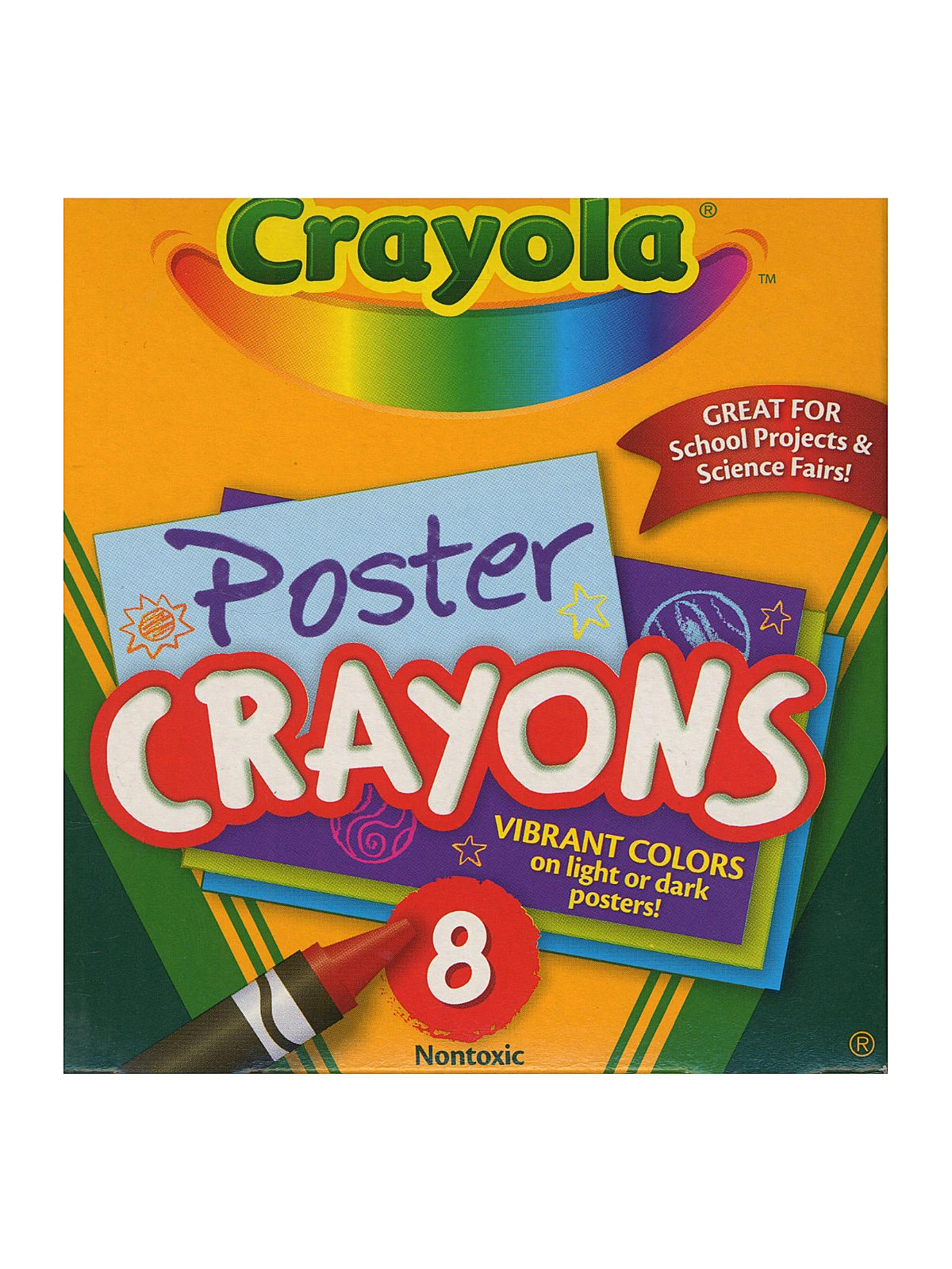 "Crayola Washable Poster Board Crayons, 8/Pack,Size: large" | Gorhams