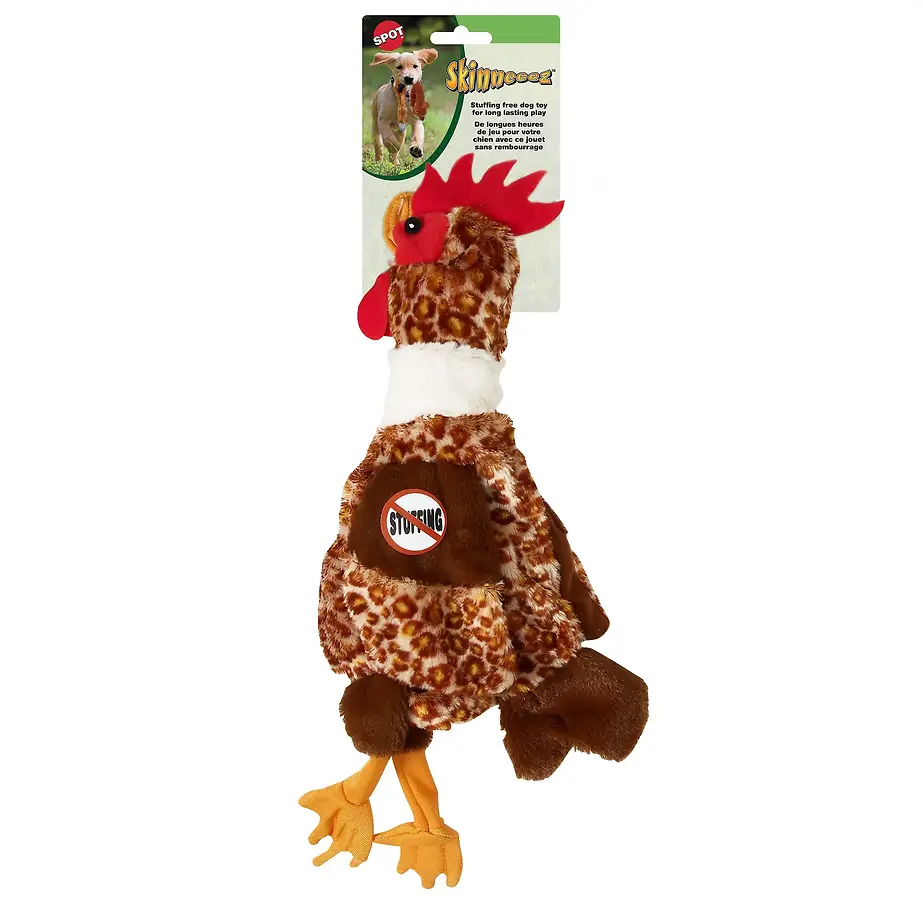 Skinneez Chicken Plush Dog Toy, 13 Inch, Stuffingless, Multicolored | Greenfield Farmers ...