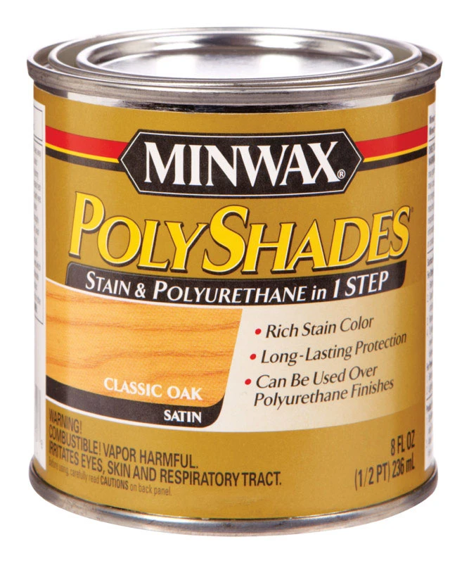 Minwax PolyShades Semi-Transparent Satin Classic Oak Oil-Based Stain 0.5 pt. | Klem's