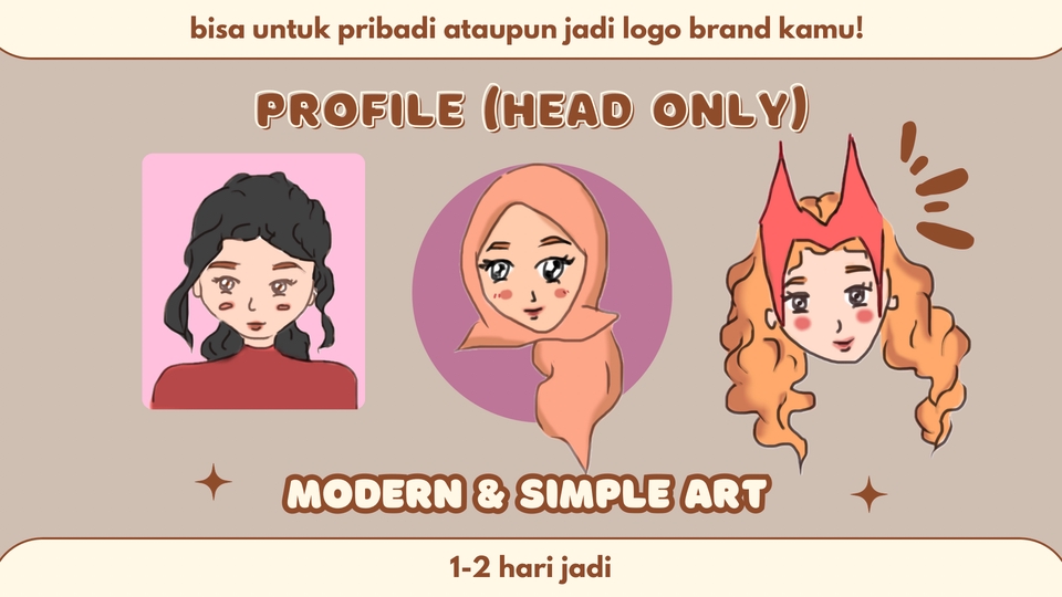 Ilustrasi karakter untuk profil