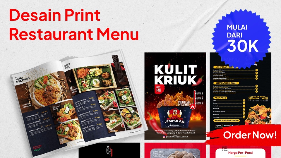 [TERMURAH] Desain Menu Makanan, Poster, dan Banner