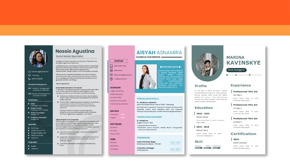 Desain CV dan Resume Kreatif