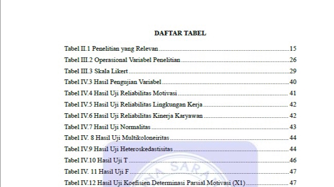 Jasa Edit, Pembuatan Daftar isi/Gambar/Tabel, Pembuatan watermark ...