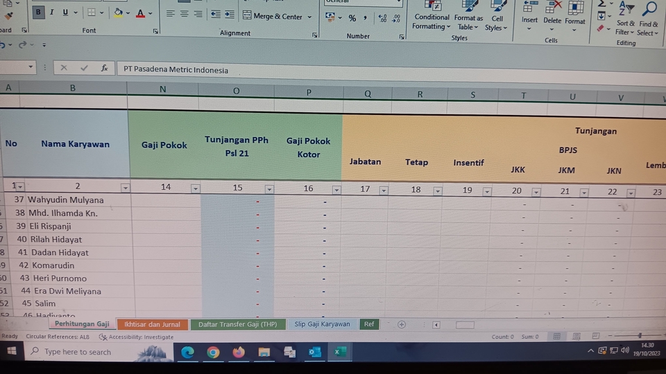Perhitungan Payroll,BPJS Ketenagakerjaan,BPJS Kesehatan dan PPh 21