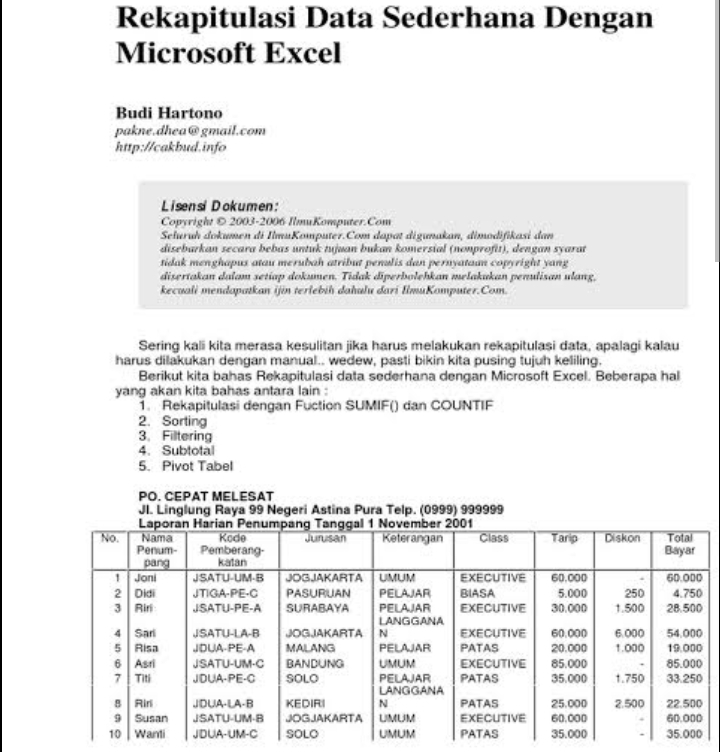 Merekap data ke ms office