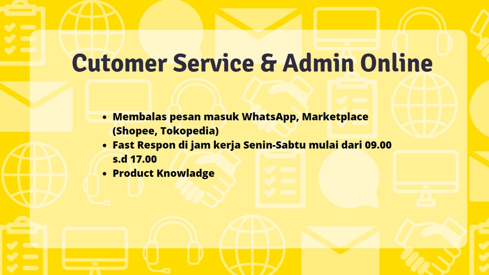 Customer Service / Admin Online