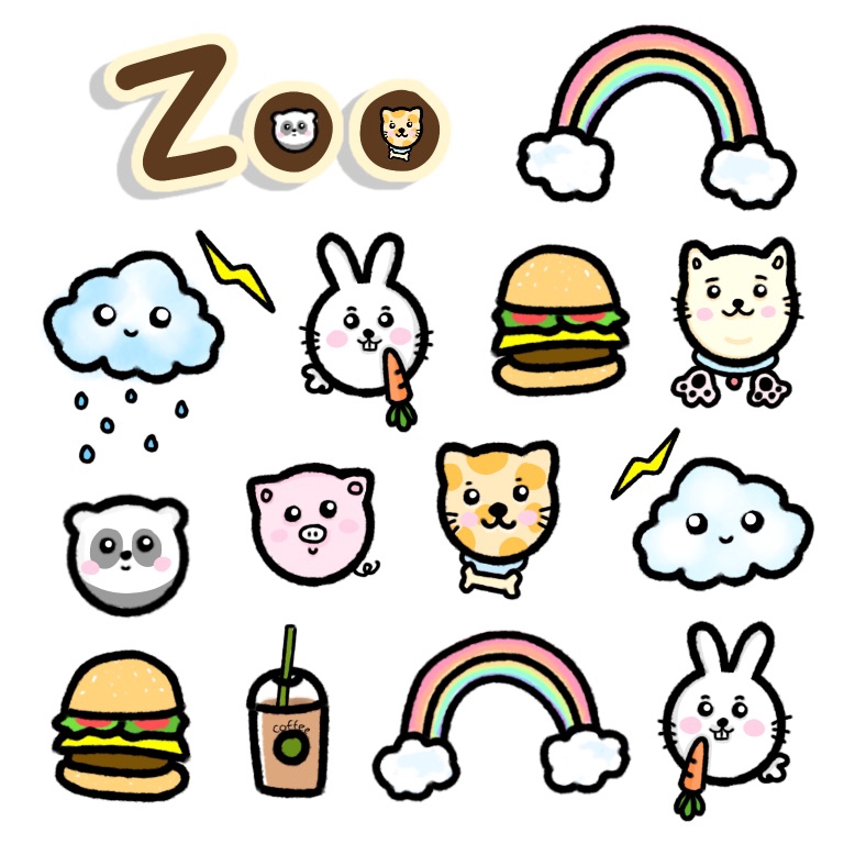 สติกเกอร์ตัวการ์ตูนน่ารัก ๆ ลายเส้นดินสอ / ออกแบบสติกเกอร์ติดบรรจุภัณฑ์