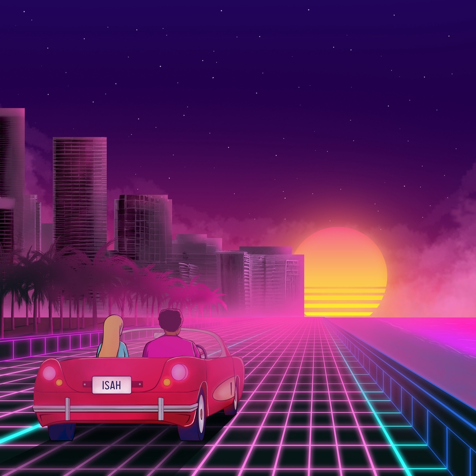 Pembuatan Ilustrasi Style Synthwave/Retro Futurism