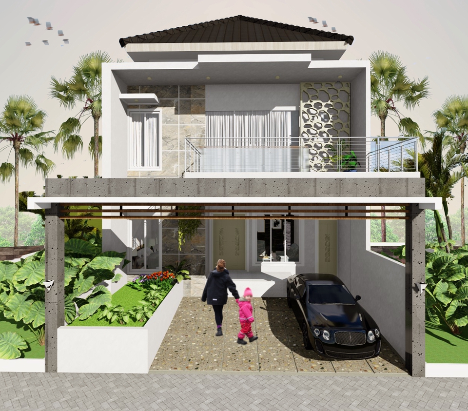Desain 2D - Gambar IMB Rumah Tinggal Murah Meriah