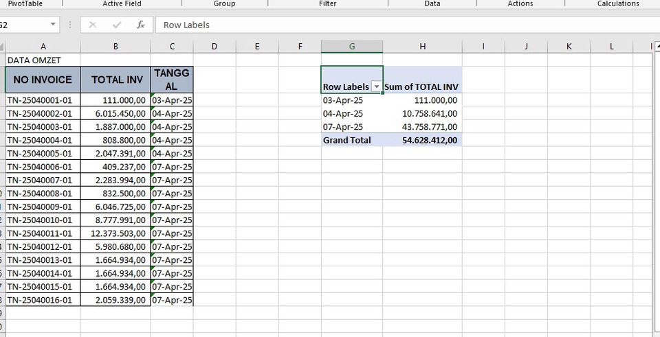 JASA ENTRY DATA EXCEL
