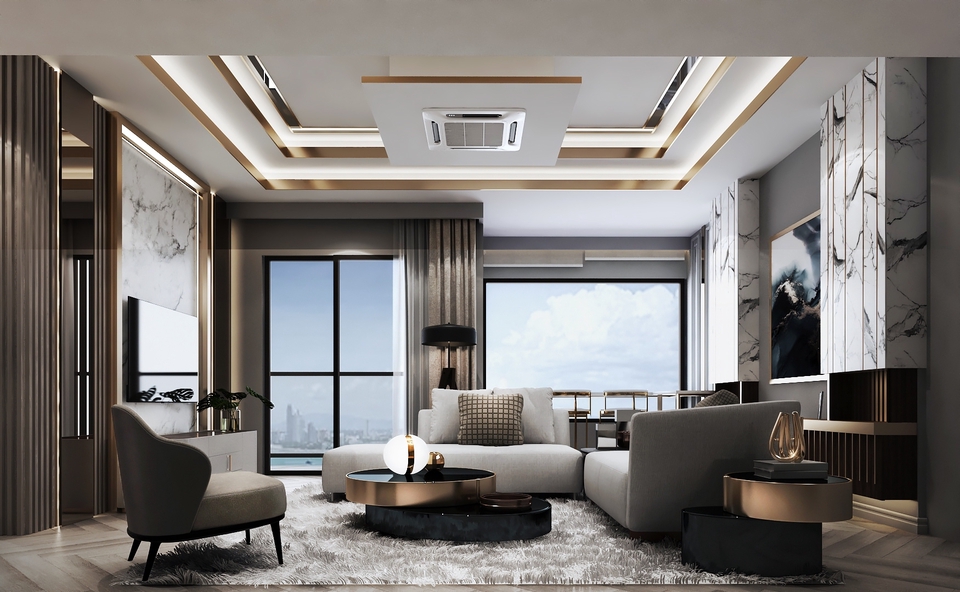 Interior Design // 3D Render Perspective , 2D Drawing