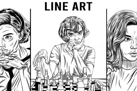 Line Art Hitam Putih 24 Jam Jadi