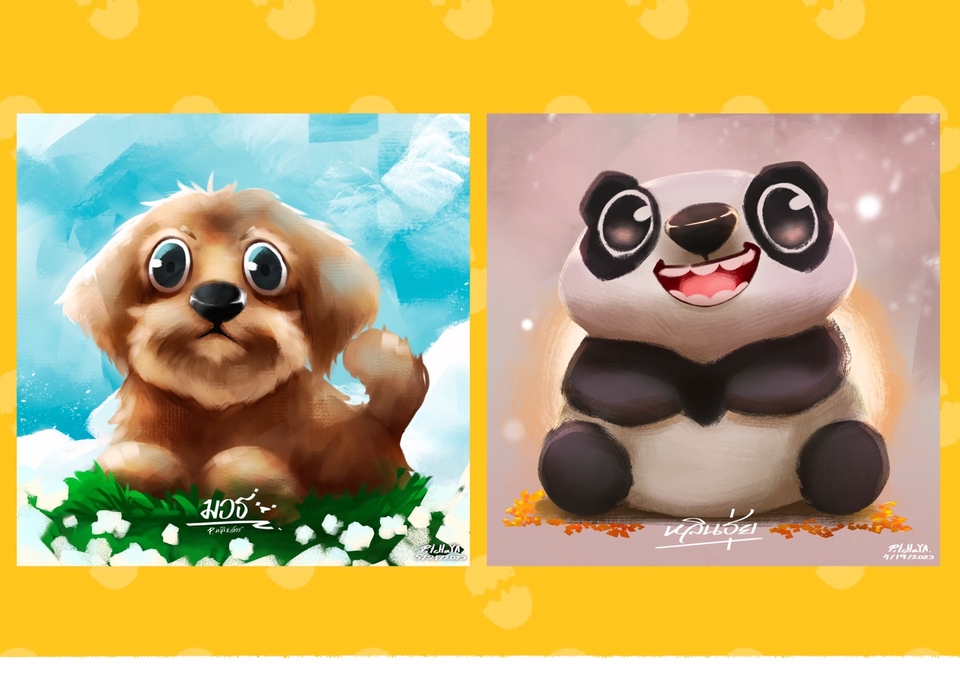 รับวาดออกแบบ Character น่ารัก,Sticker Line,Mascot